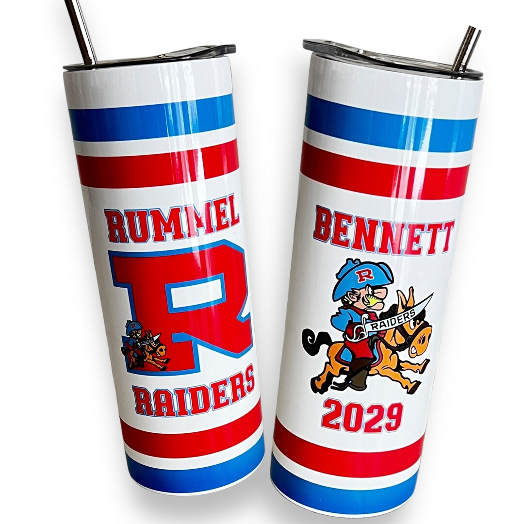 Rummel Raiders High School White or Silver, 20 Ounce Stainless Steel ...