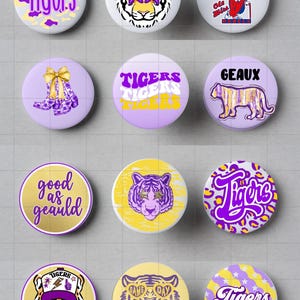 2.3 or 3 Inch Purple Game Day Button With Pin - School State College ...