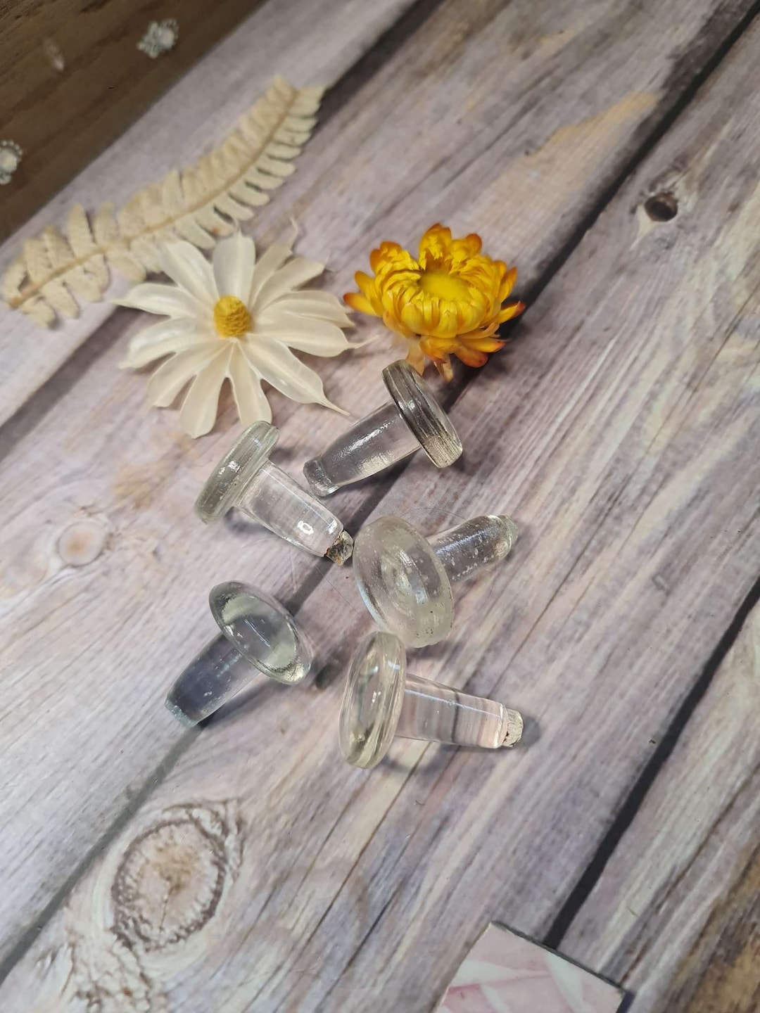 X5 Vintage Glass Stoppers Old Clear Glass Bottle Stoppers for Vintage ...