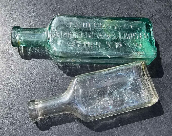 X2 Antique Australian Apothecary Bottles Chamberlain’s Sydney NSW ...