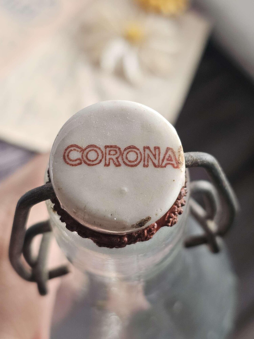 Vintage CORONA Soda Bottle: Large 30cm Ceramic & Metal Flip Top - Etsy