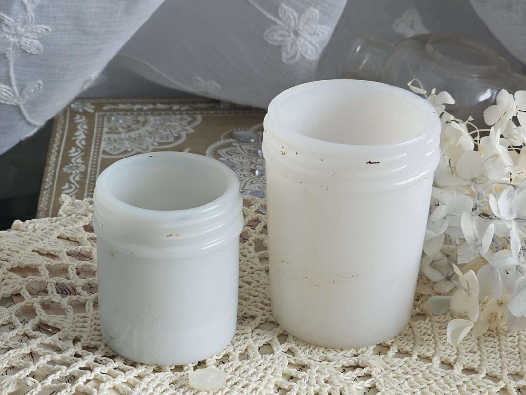 X2 Milk Glass Vintage VEGEMITE Jar Set! | Opal Glass Jars | Vintage ...