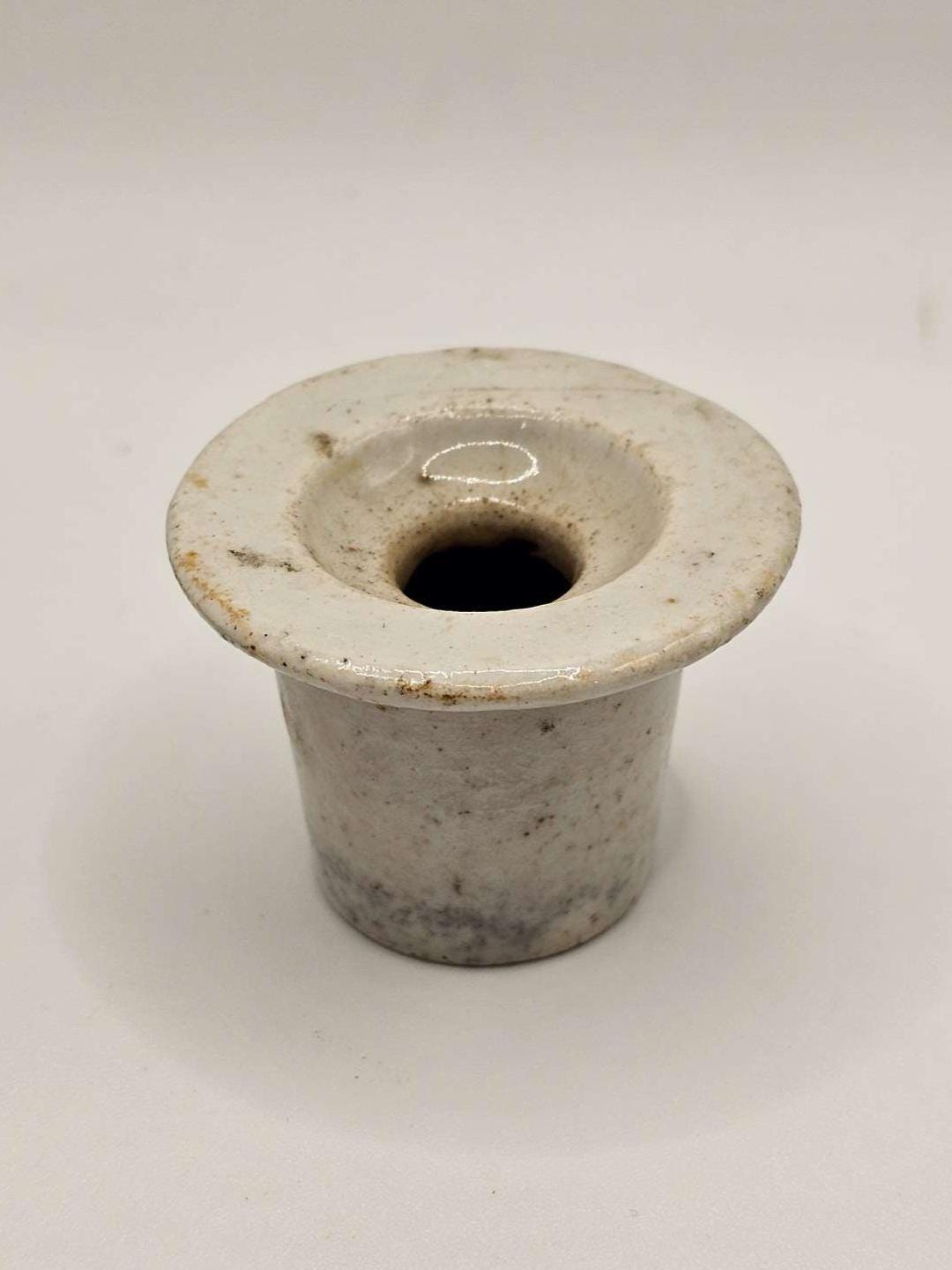 Vintage Ink Pot White Glazed Old Country Decor Antique SCHOOL DESK ...