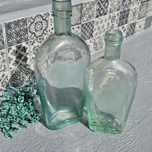 X2 FANTASTIC Antique Flask Bottles With Rustic Character! | 1800s ...