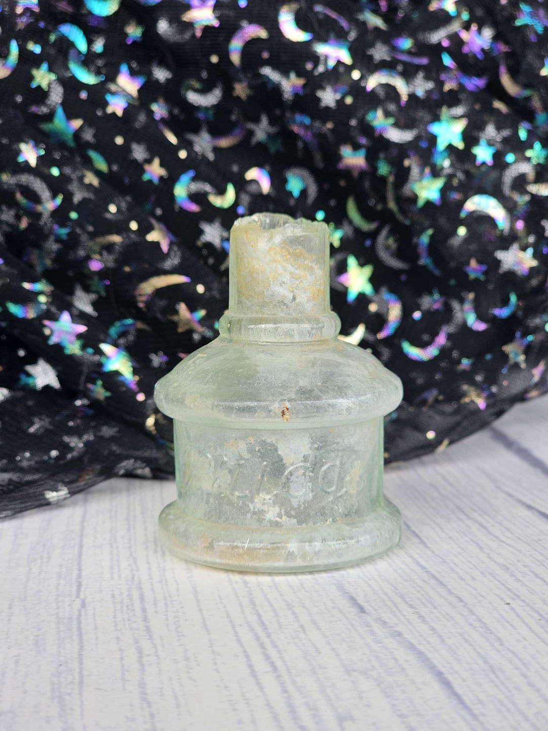 Antique Pridge Inkwell: 1800s Shear Top Embossed Glass - Etsy
