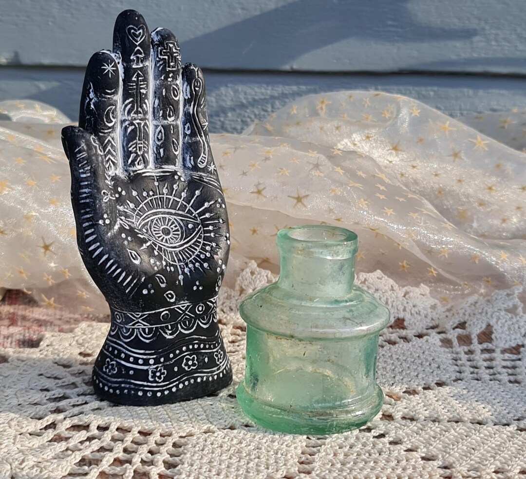 1800s Victorian Ink Well * Antique Small Aqua Glass Inkwell * - Etsy UK