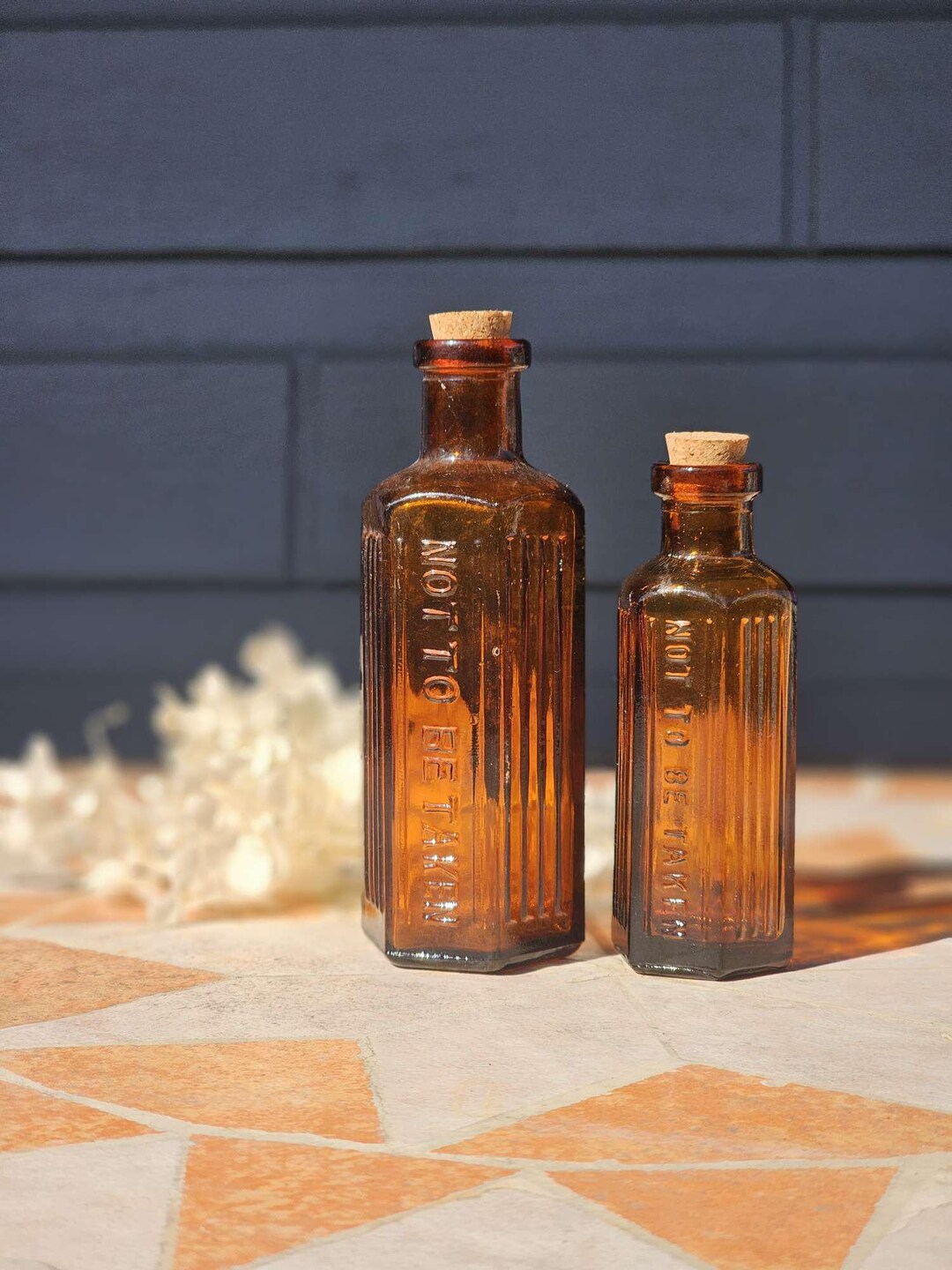 X2 SMALL Vintage POISON Bottles 1920s Antique Embossed Not to Be Taken ...