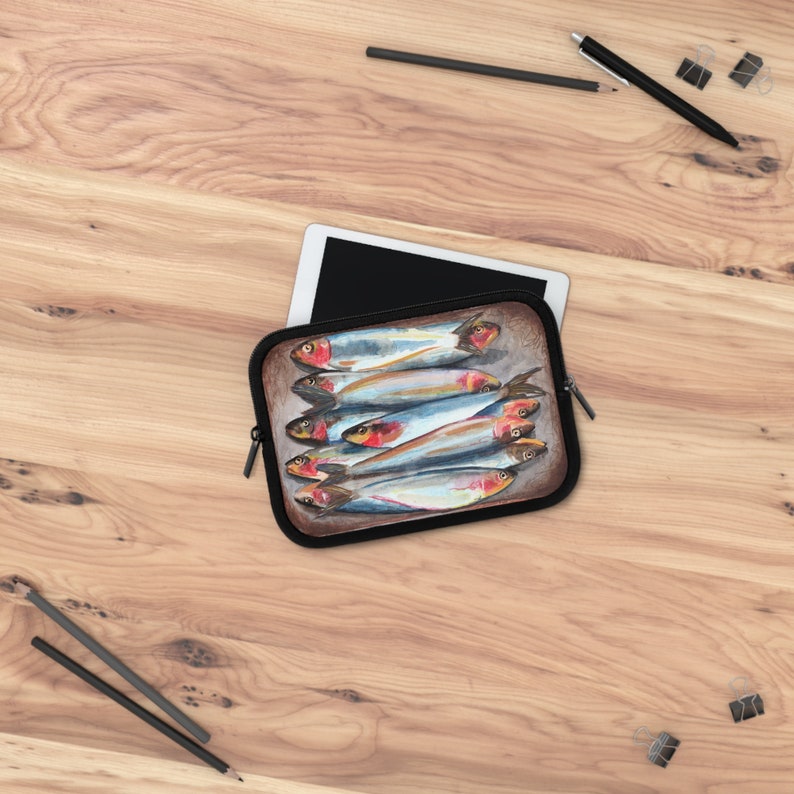 Tray of Sardines Original Artwork Fish Painting Laptop Sleeve Christmas ...