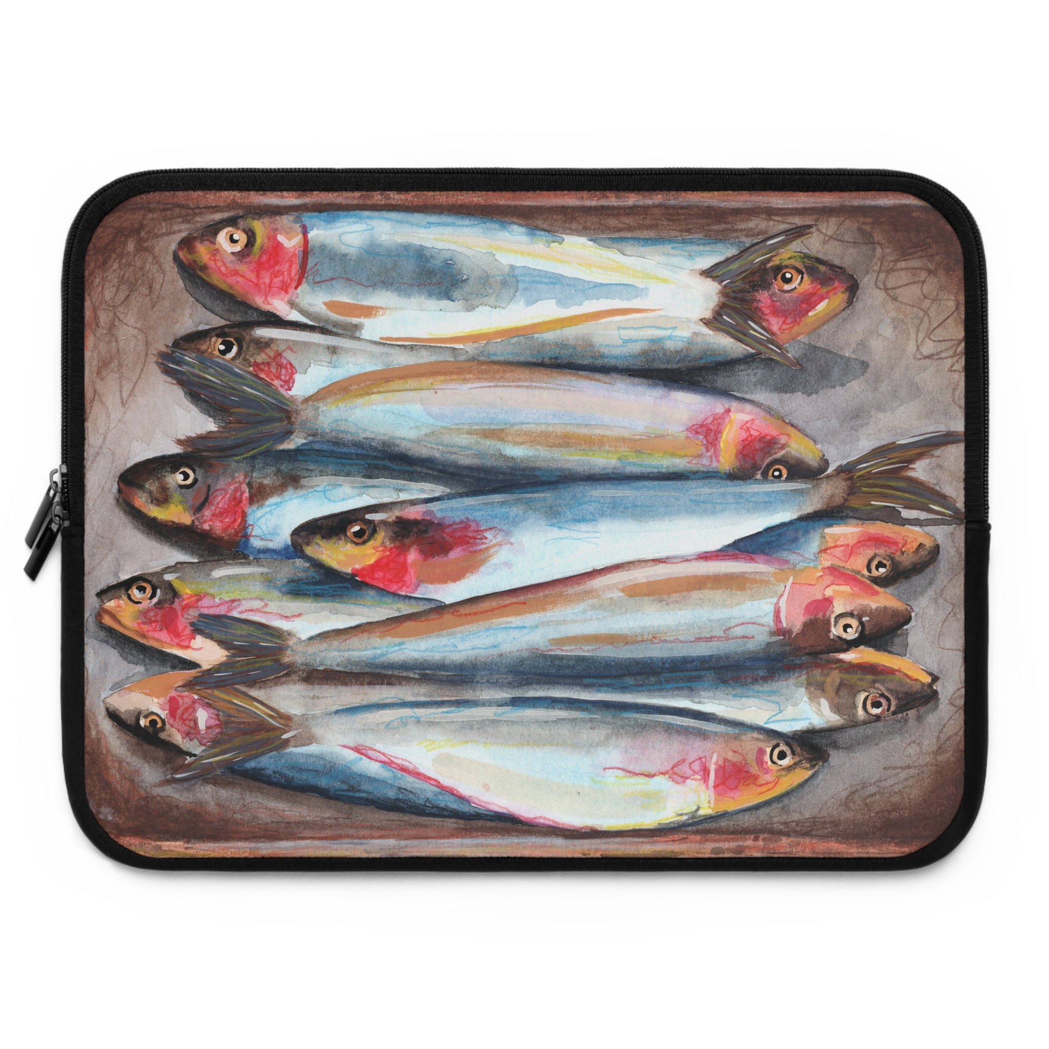Tray of Sardines Original Artwork Fish Painting Laptop Sleeve Christmas ...