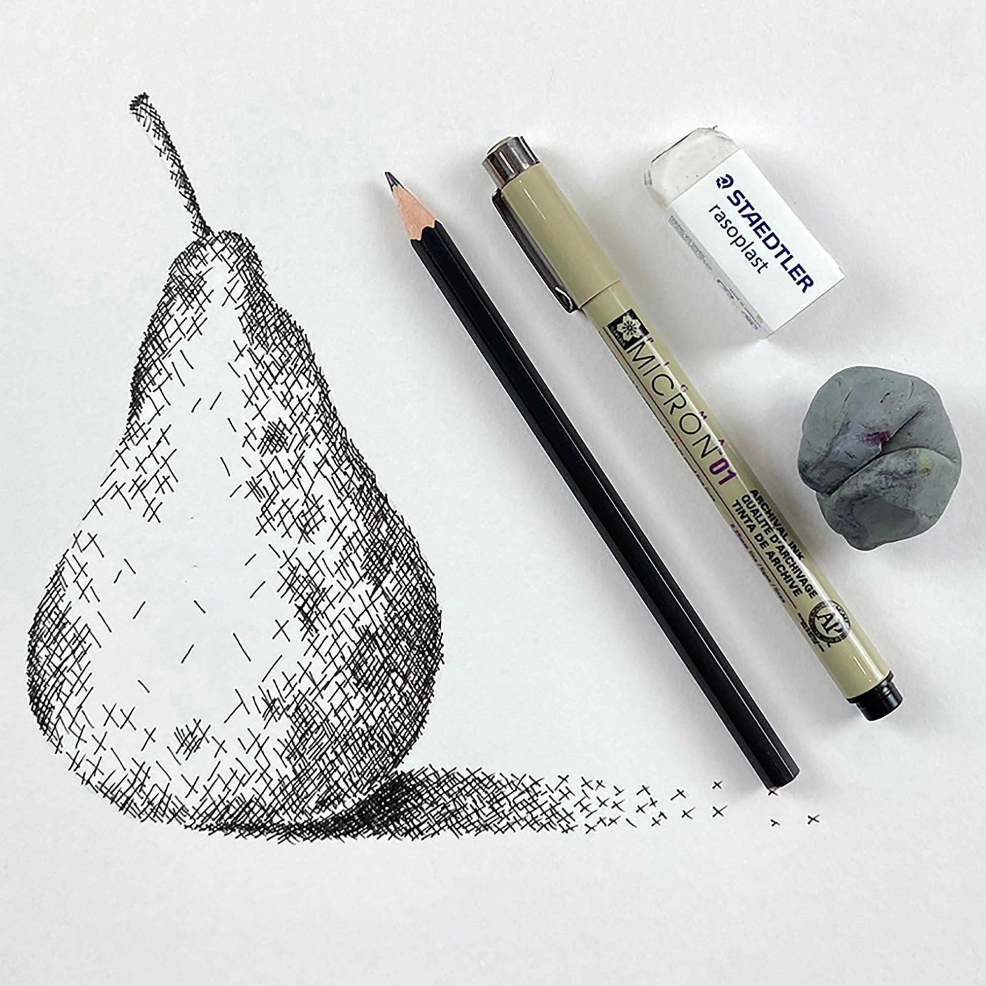 Cross Hatching Pear Still Life | Digital Art Lesson Plan | Downloadable ...