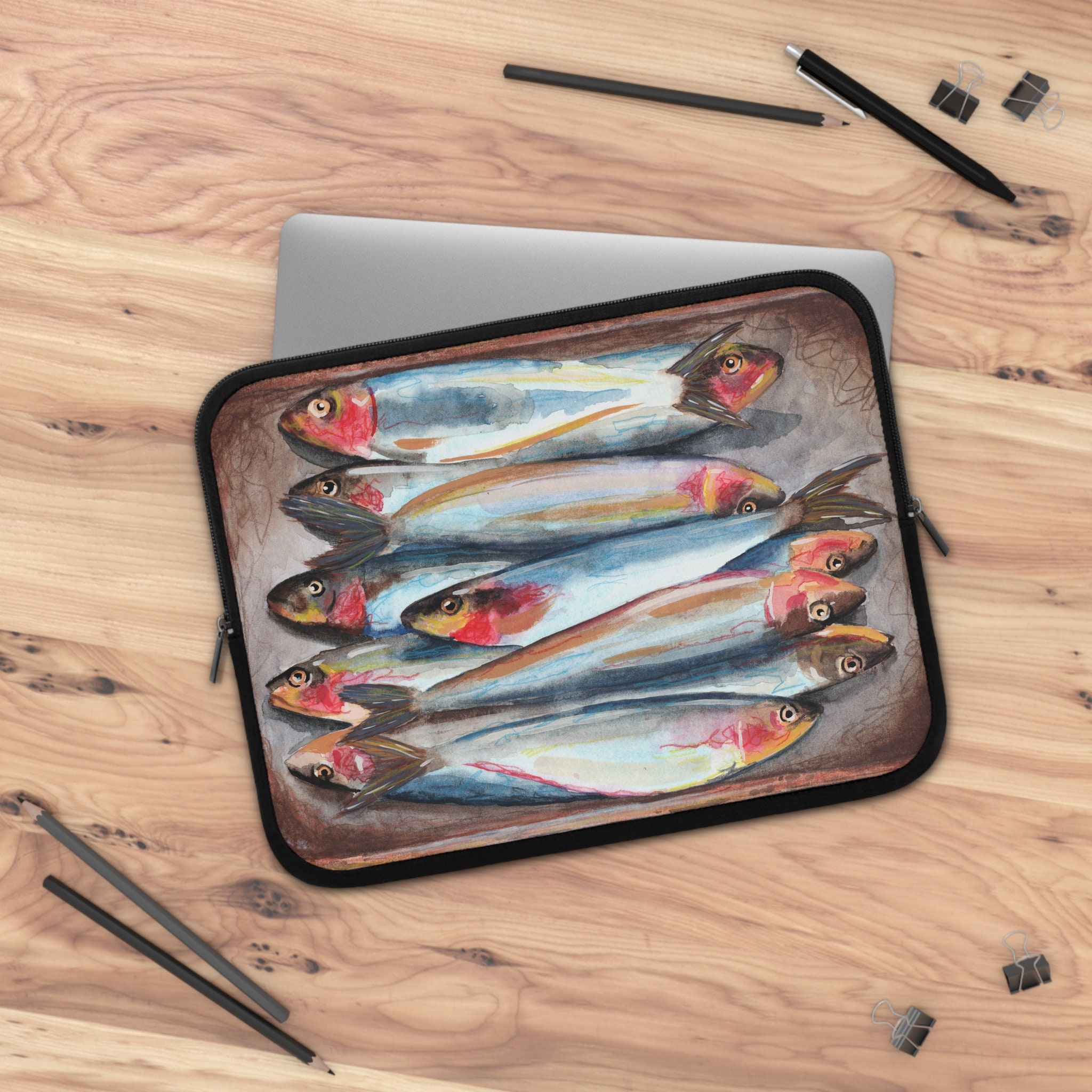 Tray of Sardines Original Artwork Fish Painting Laptop - Etsy