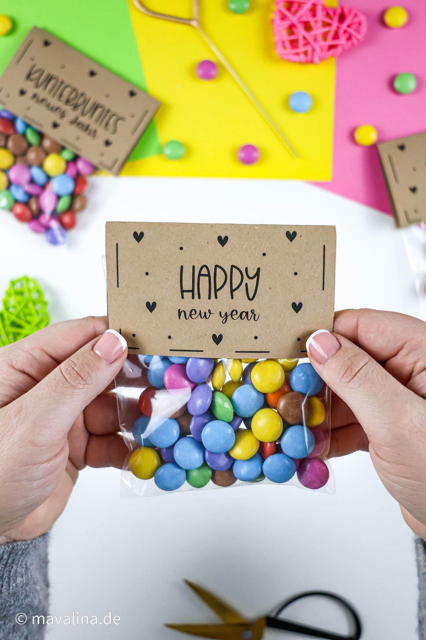 Banderole New Year's Eve Smarties / New Year's Eve Craft Template ...