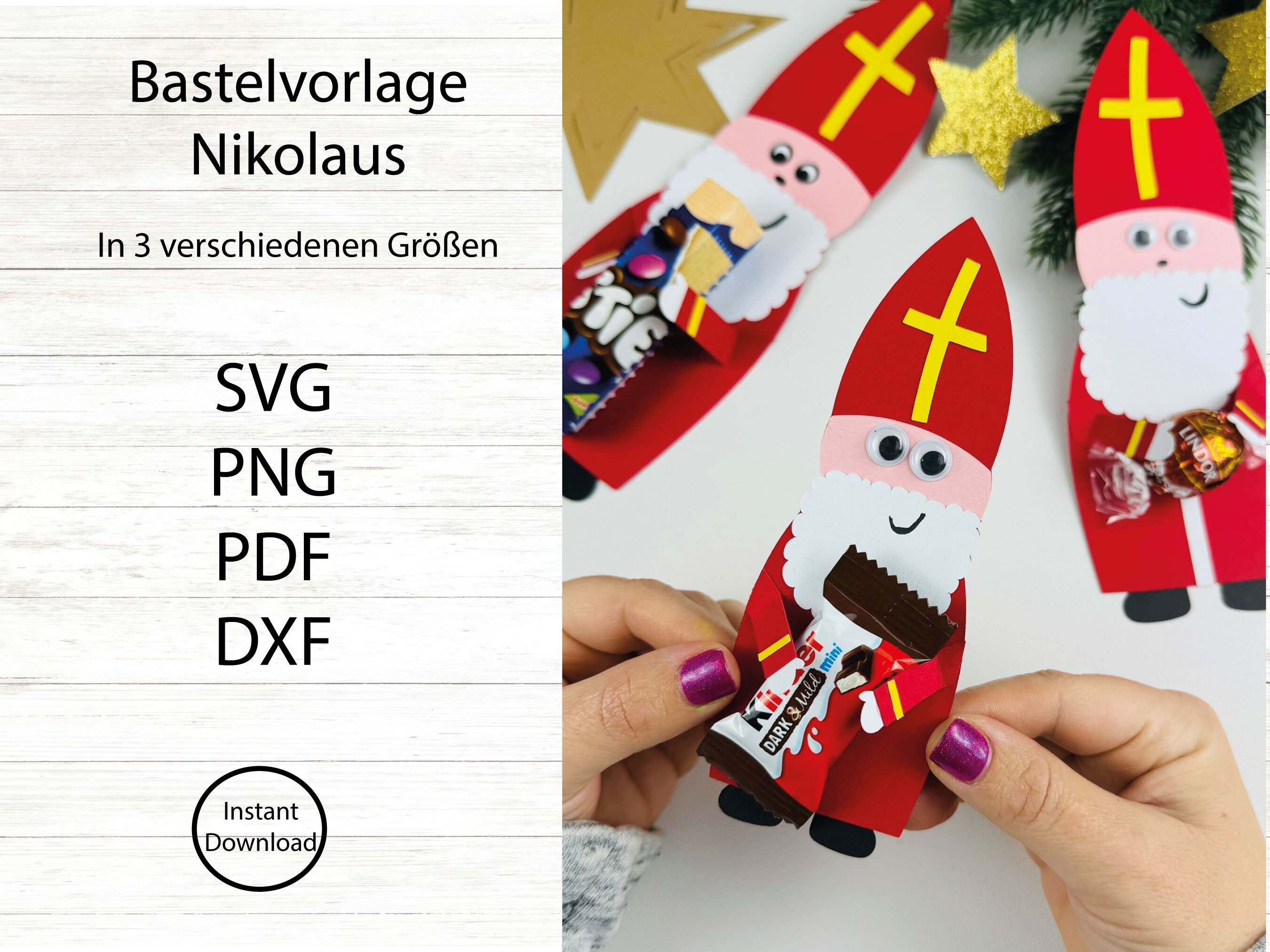 Nikolaus svg Bastelvorlage / svg pdf dxf png Download / Cricut ...