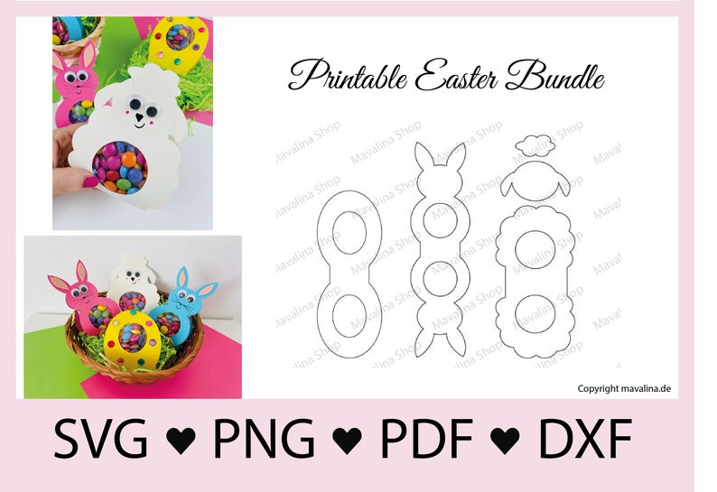 Easter Bunny Candy Holder Svg for Kids, Easter Svg Png Dxf Download ...
