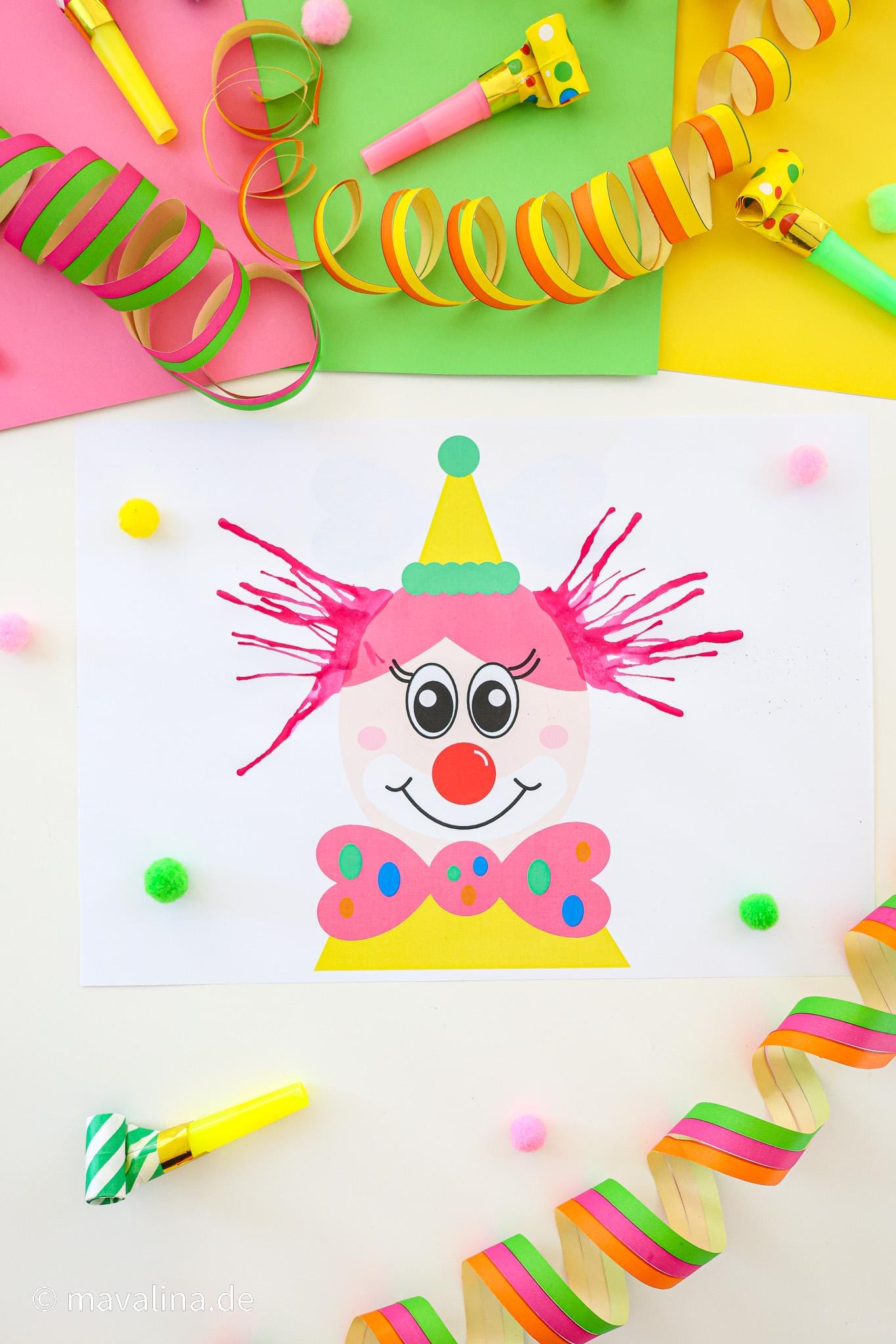 Clown Printable / Female Clown / Craft With Kids - Etsy