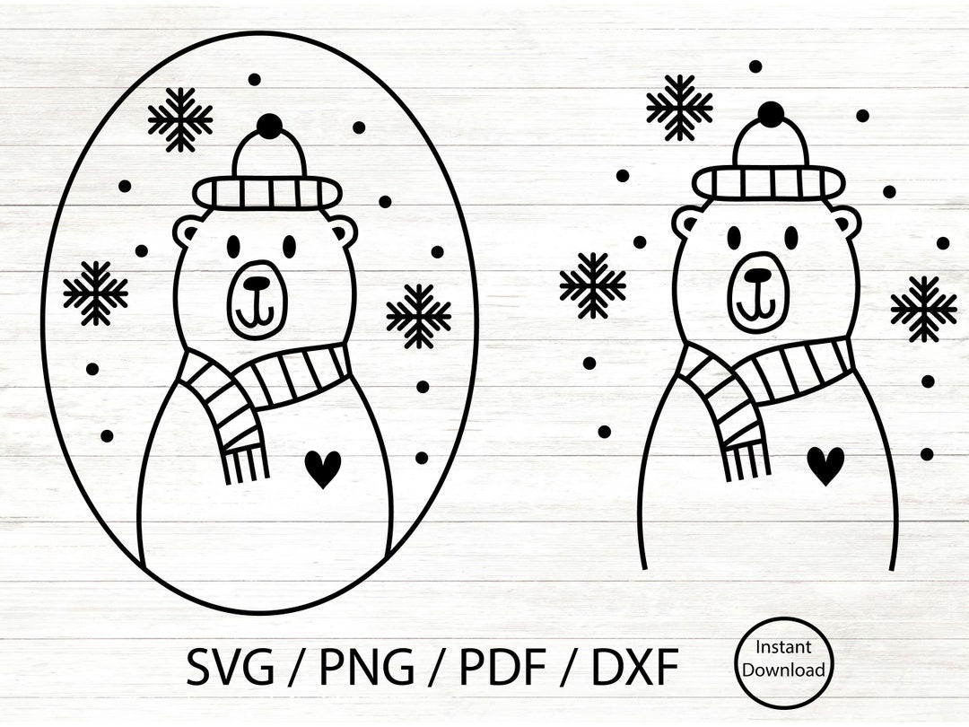 Polar Bear Svg File / Svg Download / Cricut / Christmas Card / Plotting ...