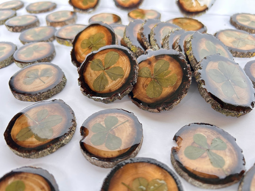 Four Leaf Clover Good Luck Charm Wood Slices Unique Gift - Etsy