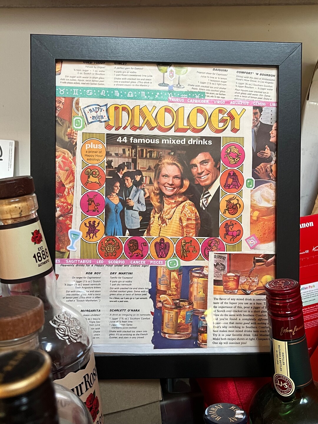 Astrological Mixology Bar Wall Art Collage From Vintage Playboy Mags - Etsy