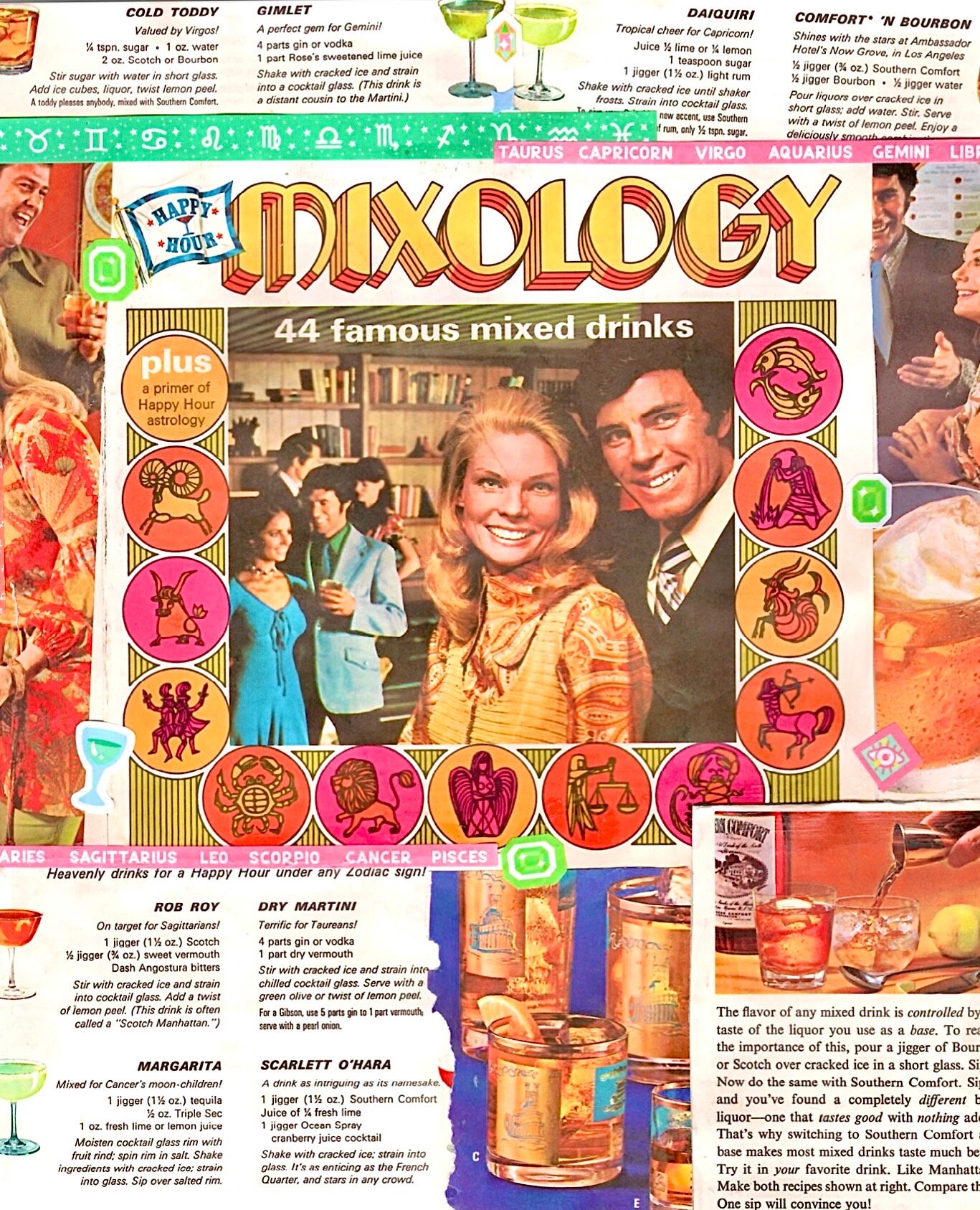 Astrological Mixology Bar Wall Art Collage From Vintage Playboy Mags - Etsy