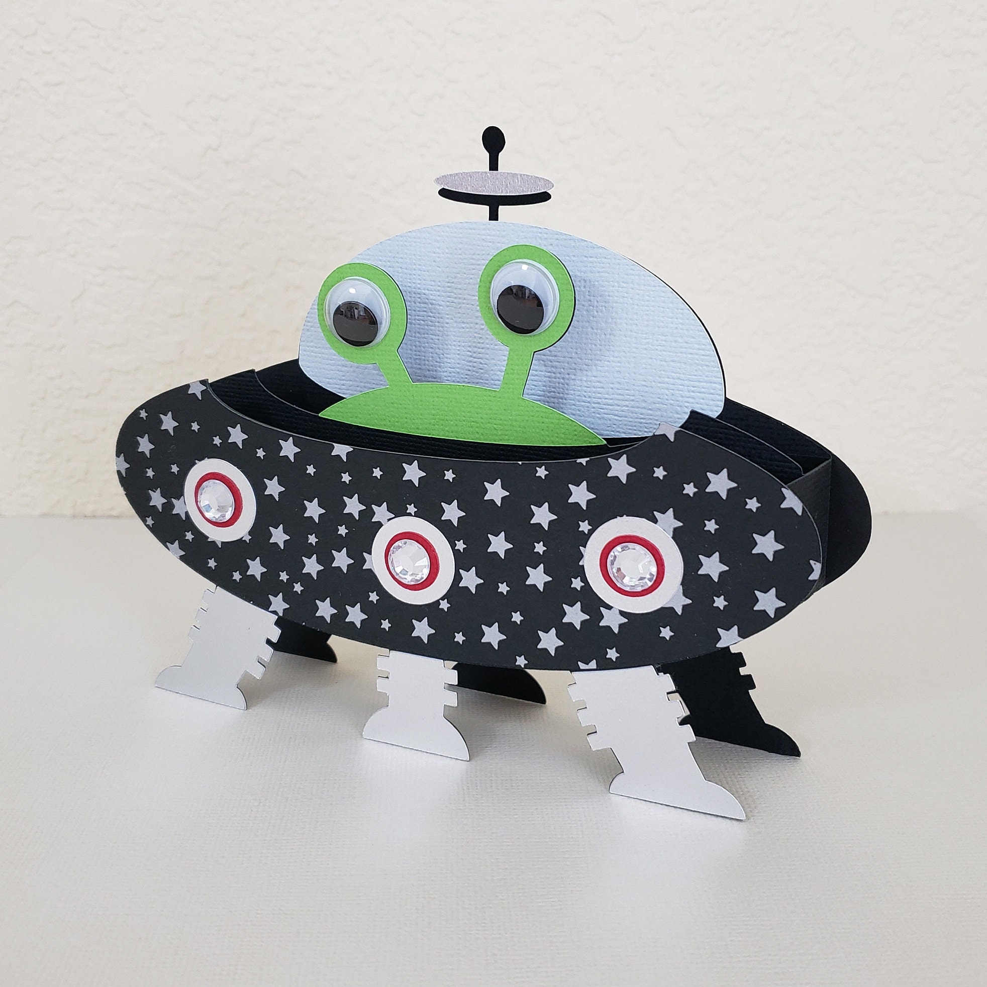 UFO Alien Box Card - Etsy