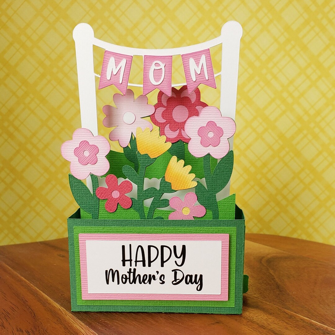 Mother's Day Card, Flower Garden Pop up Card - Etsy