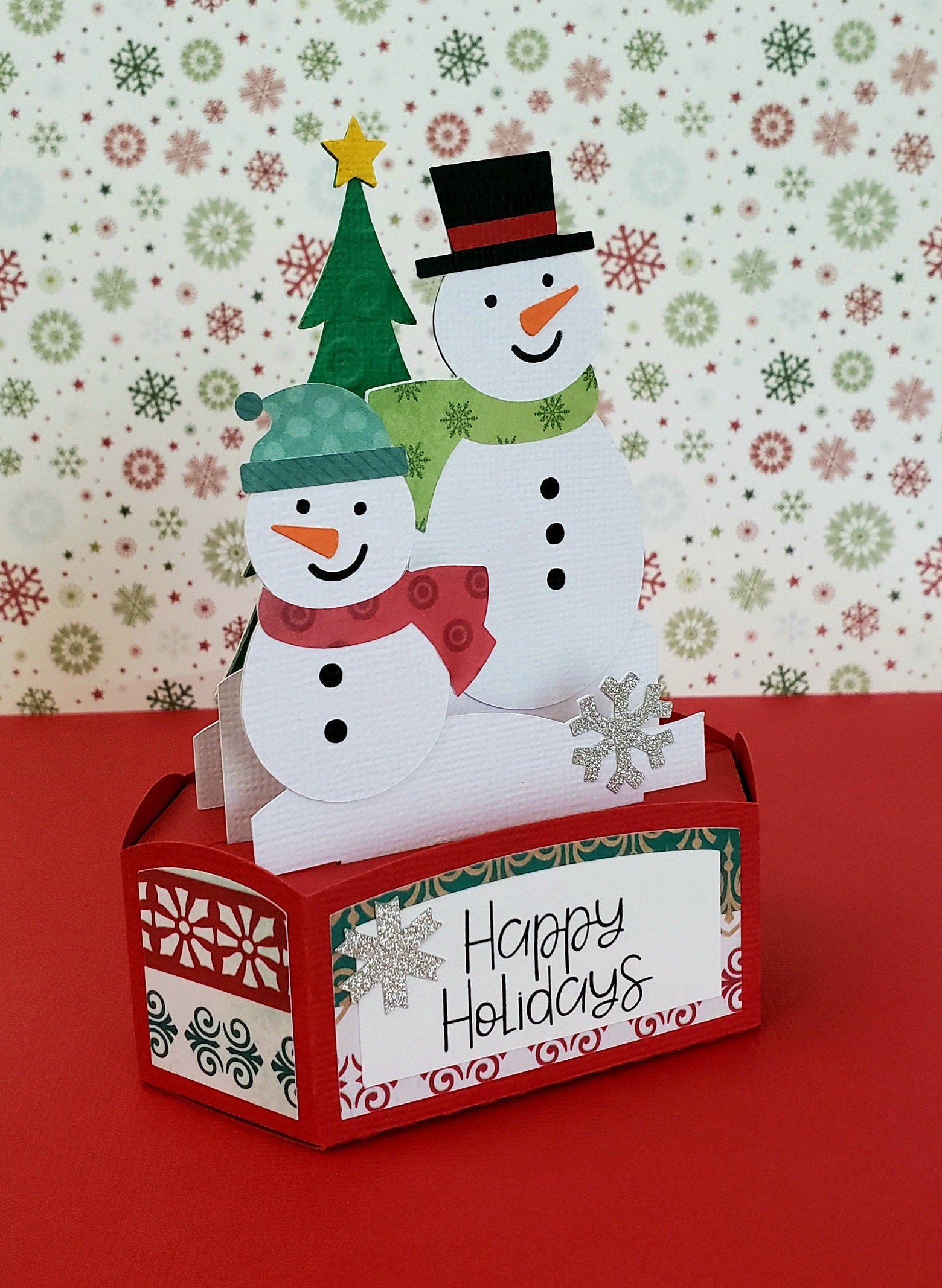 Snowman Pop up Card, Interactive Christmas Card - Etsy