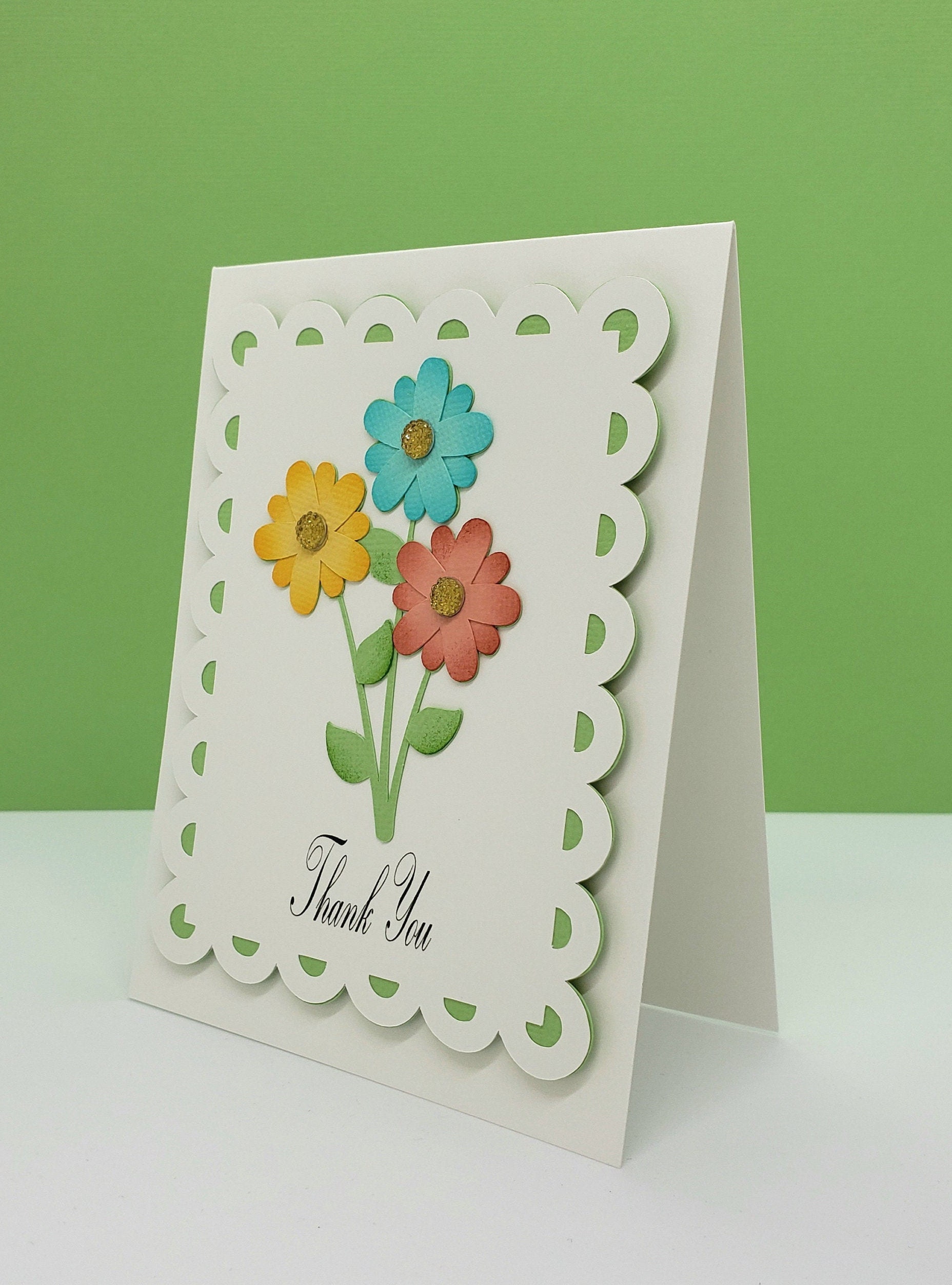 Flower Thank You Card, Appreciation Card, - Etsy
