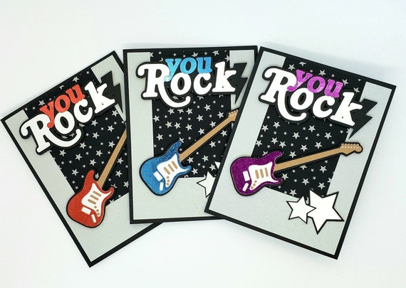 You Rock Guitar Card Birthday Card Thank You Card All - Etsy