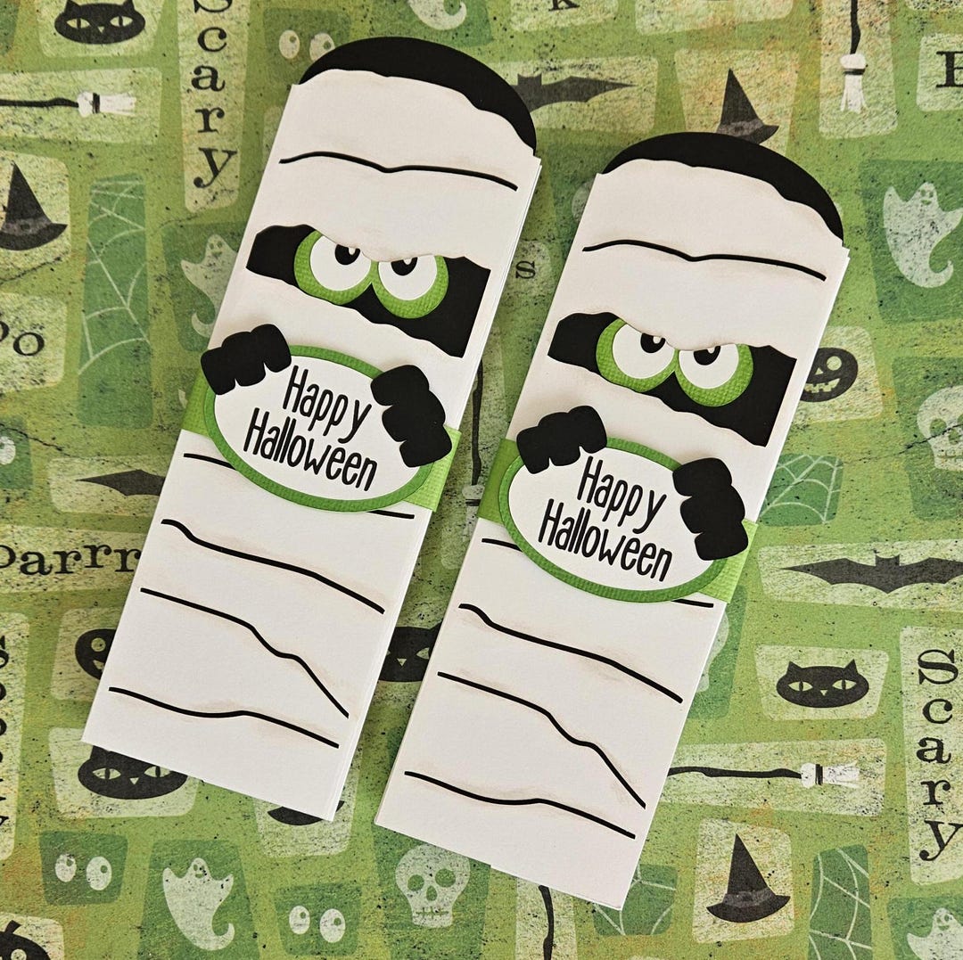 Mummy Candy Bar Wrap- Set of 2, Halloween Chocolate Bar Holder - Etsy