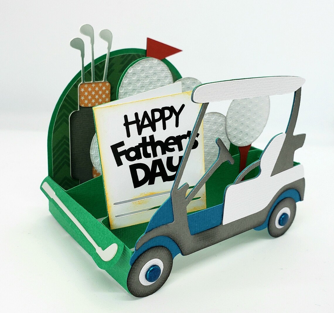 Golf Cart Box Card Father's Day Card Birthday Card - Etsy