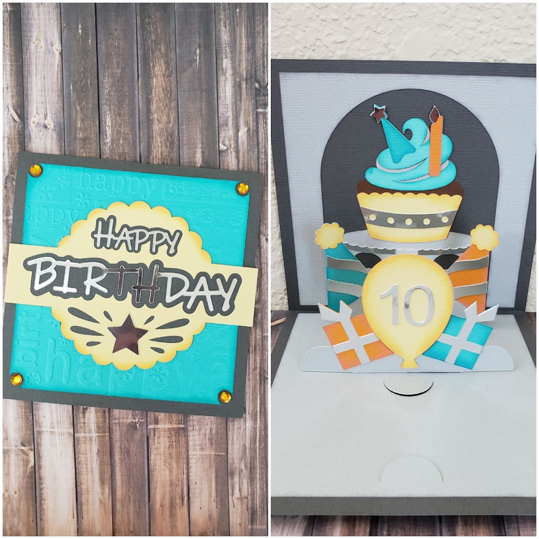 Cupcake Pop up Card, Birthday Card, Gift Card Holder, Interactive Party ...