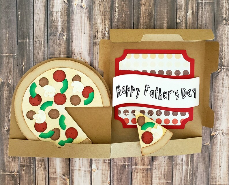 Pizza Box Card Birthday Card Father's Day Card Thank - Etsy