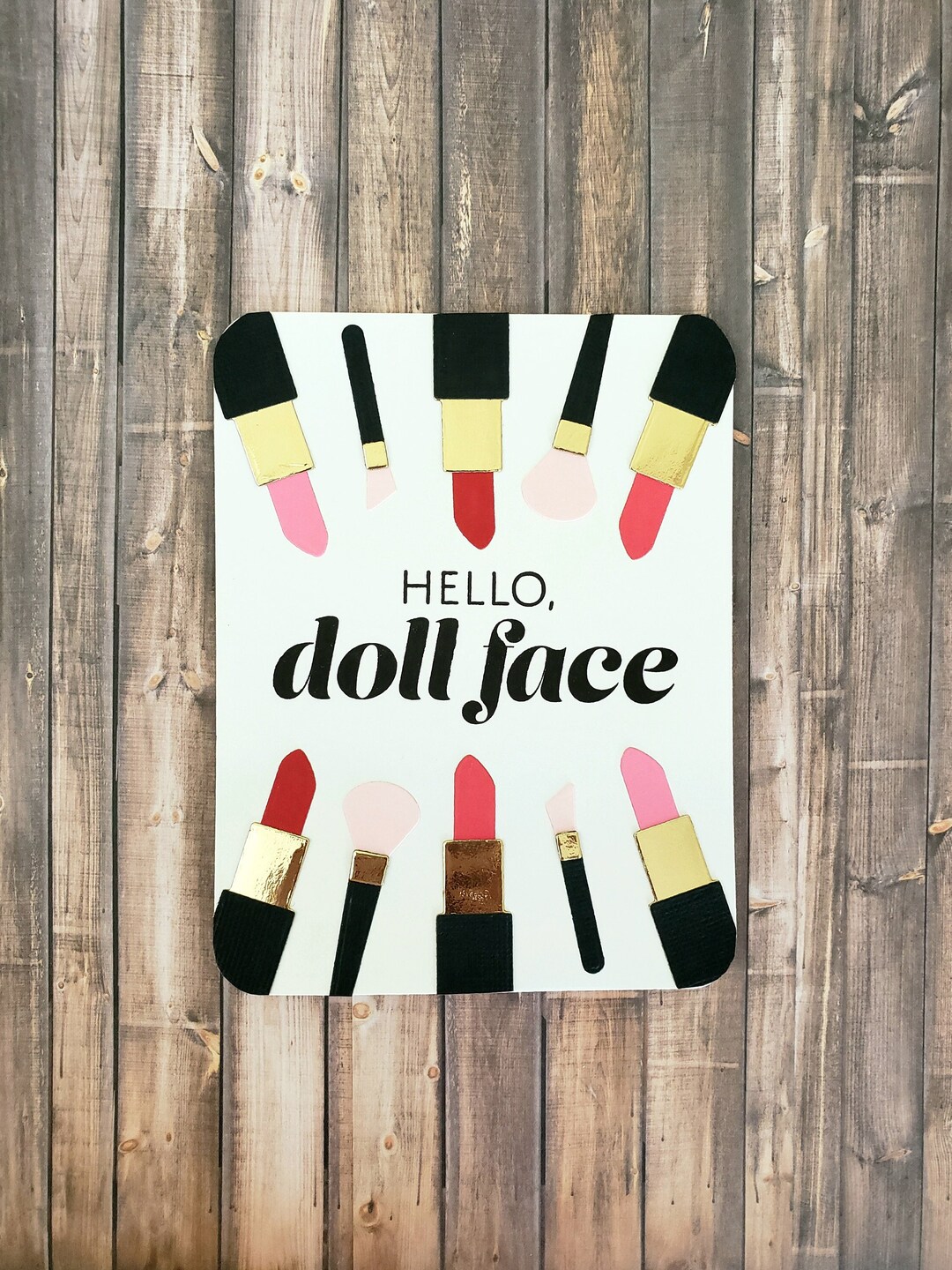 Hello, Doll Face Makeup Gift Card Holder, Money Holder, Birthday Card ...
