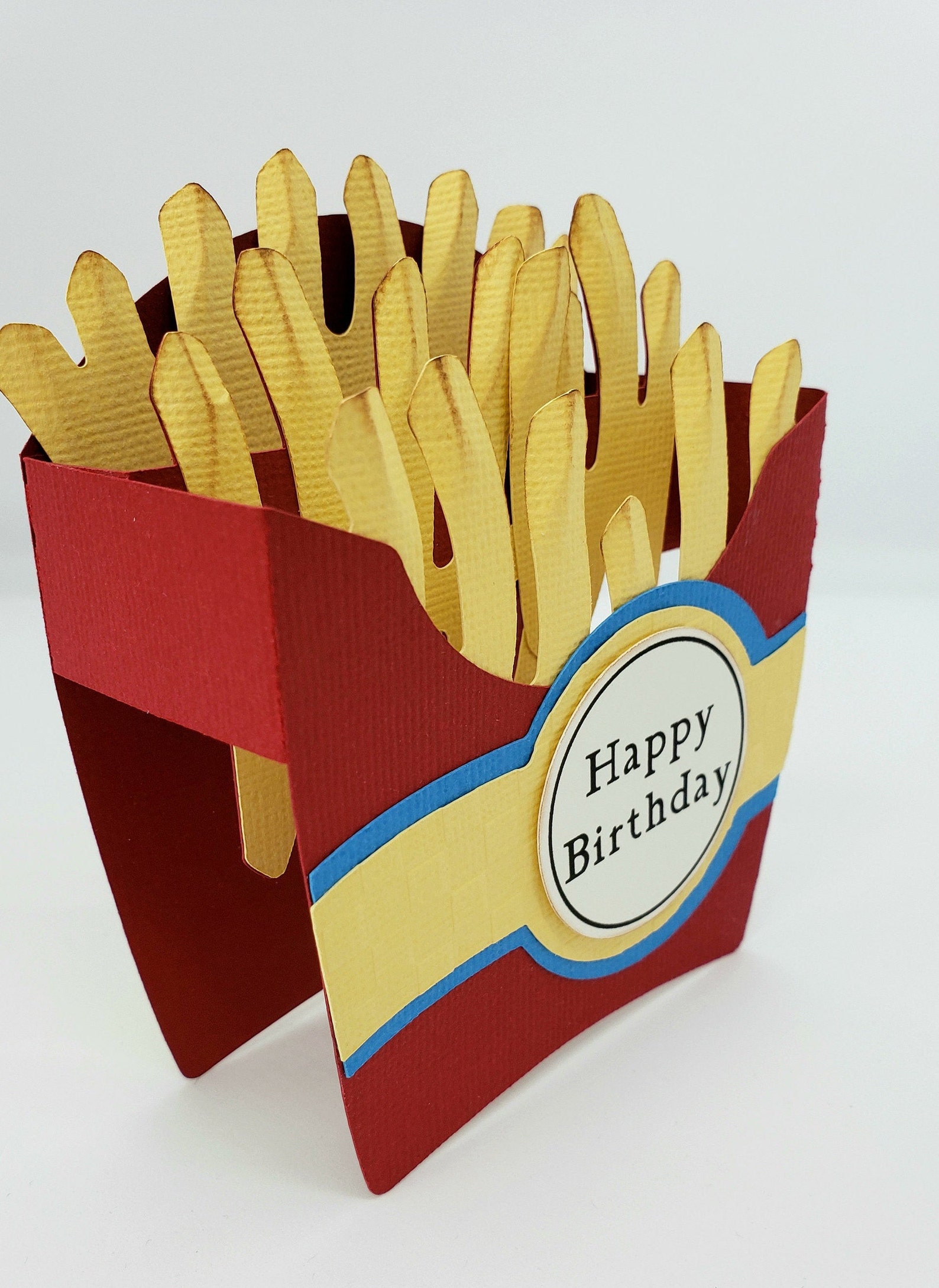 Side of Fries Box Card, French Fry Card, Birthday Card, Thank You Card ...