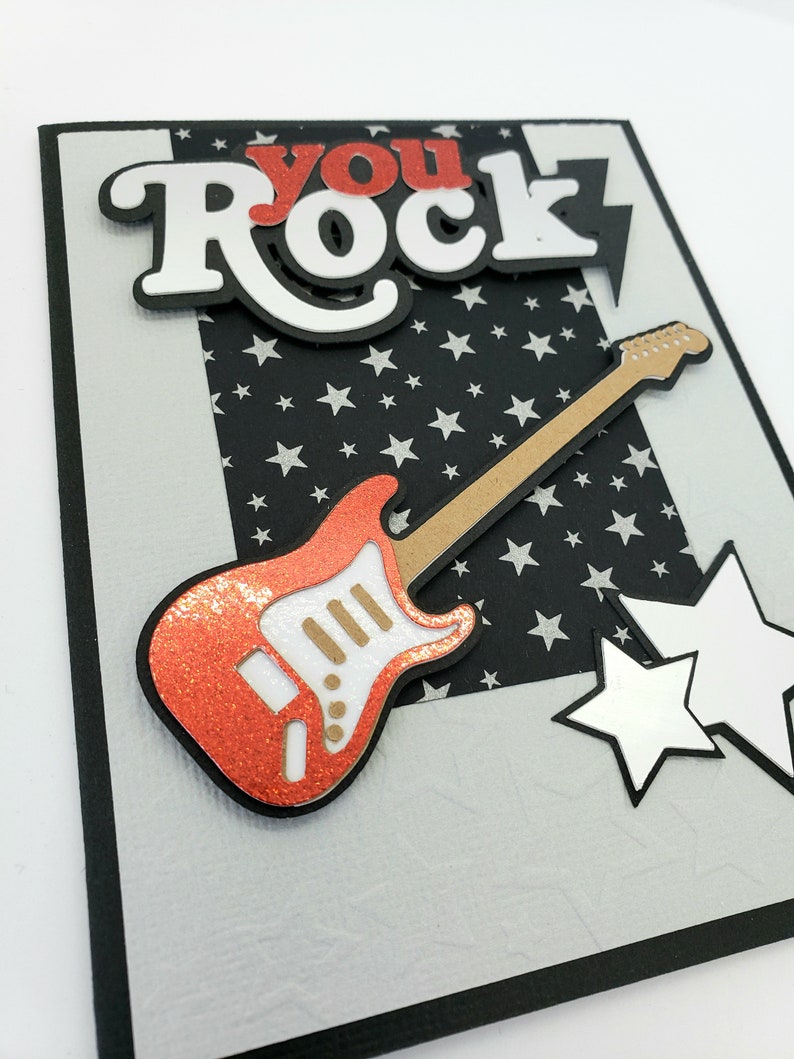 You Rock Guitar Card Birthday Card Thank You Card All - Etsy