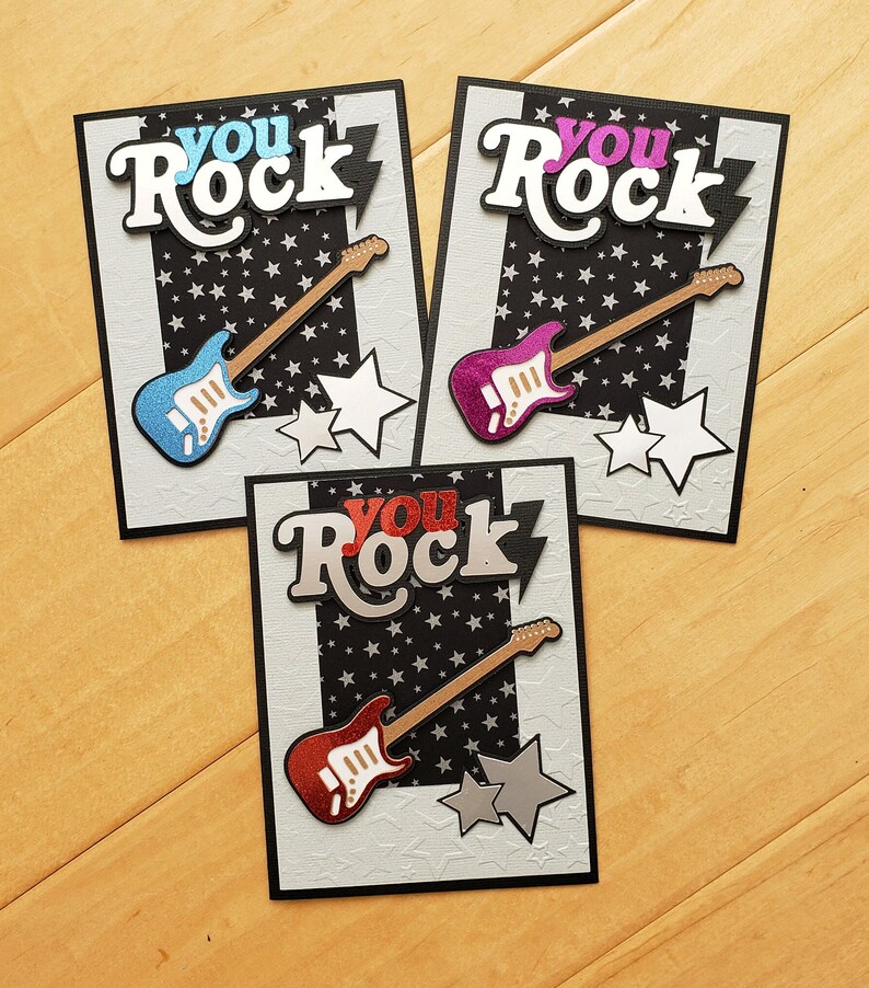 You Rock, Guitar Card, Birthday Card, Thank You Card, All Occasion Card ...