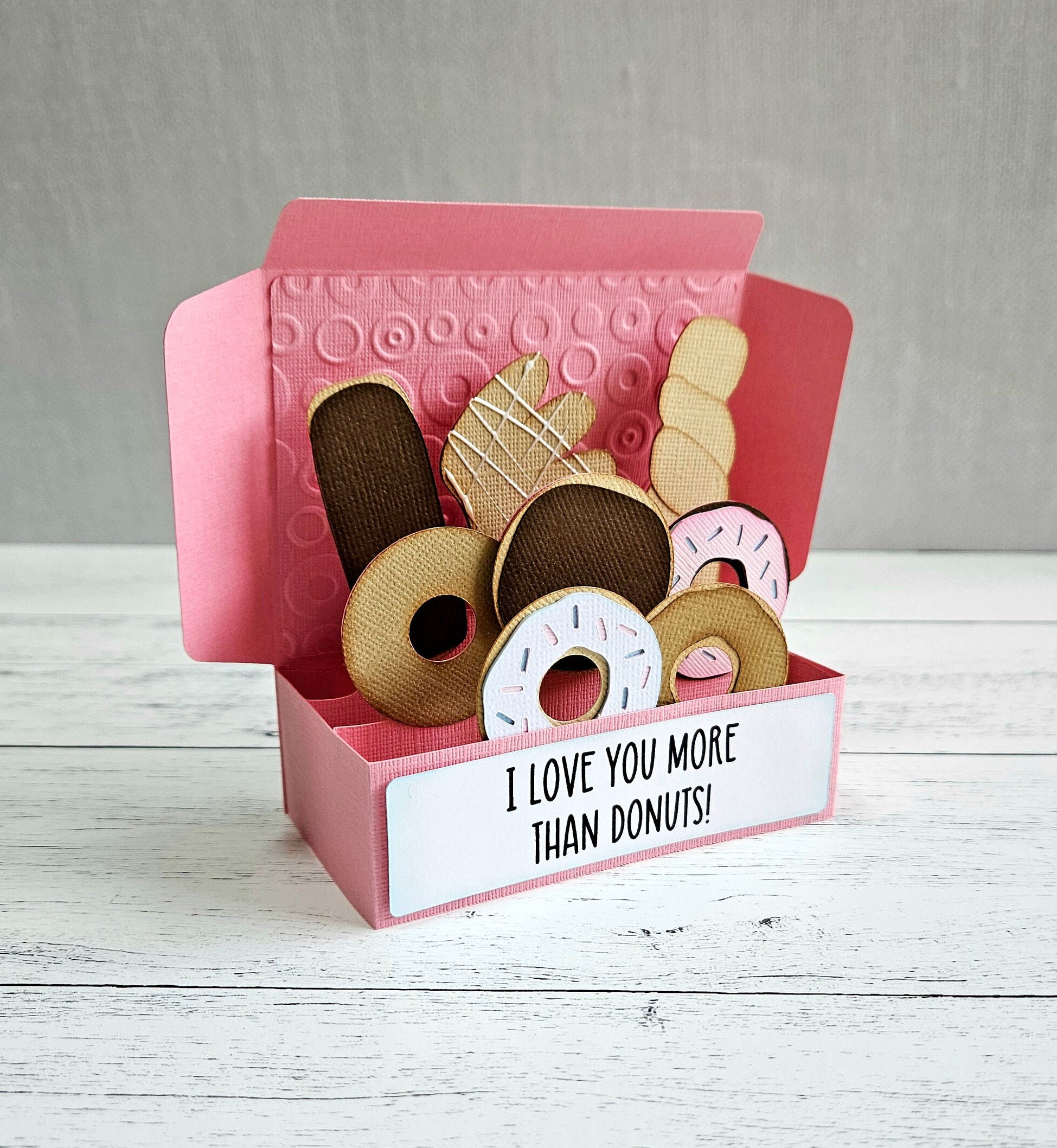 Donut Box Card, Pink Box of Donuts Birthday Card, Retirement Card, - Etsy