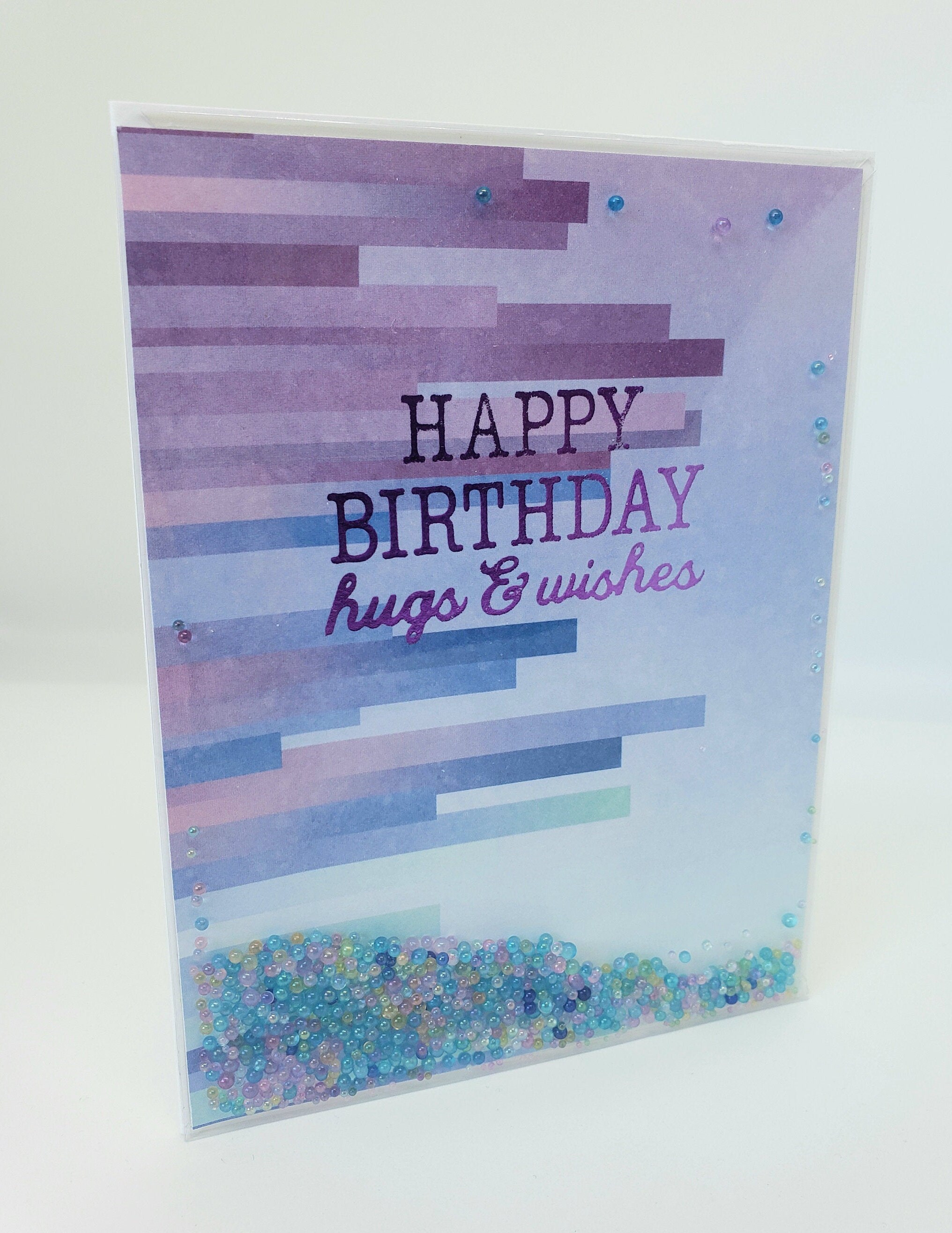 Birthday Shaker Card Happy Birthday Full Front Shaker Card - Etsy