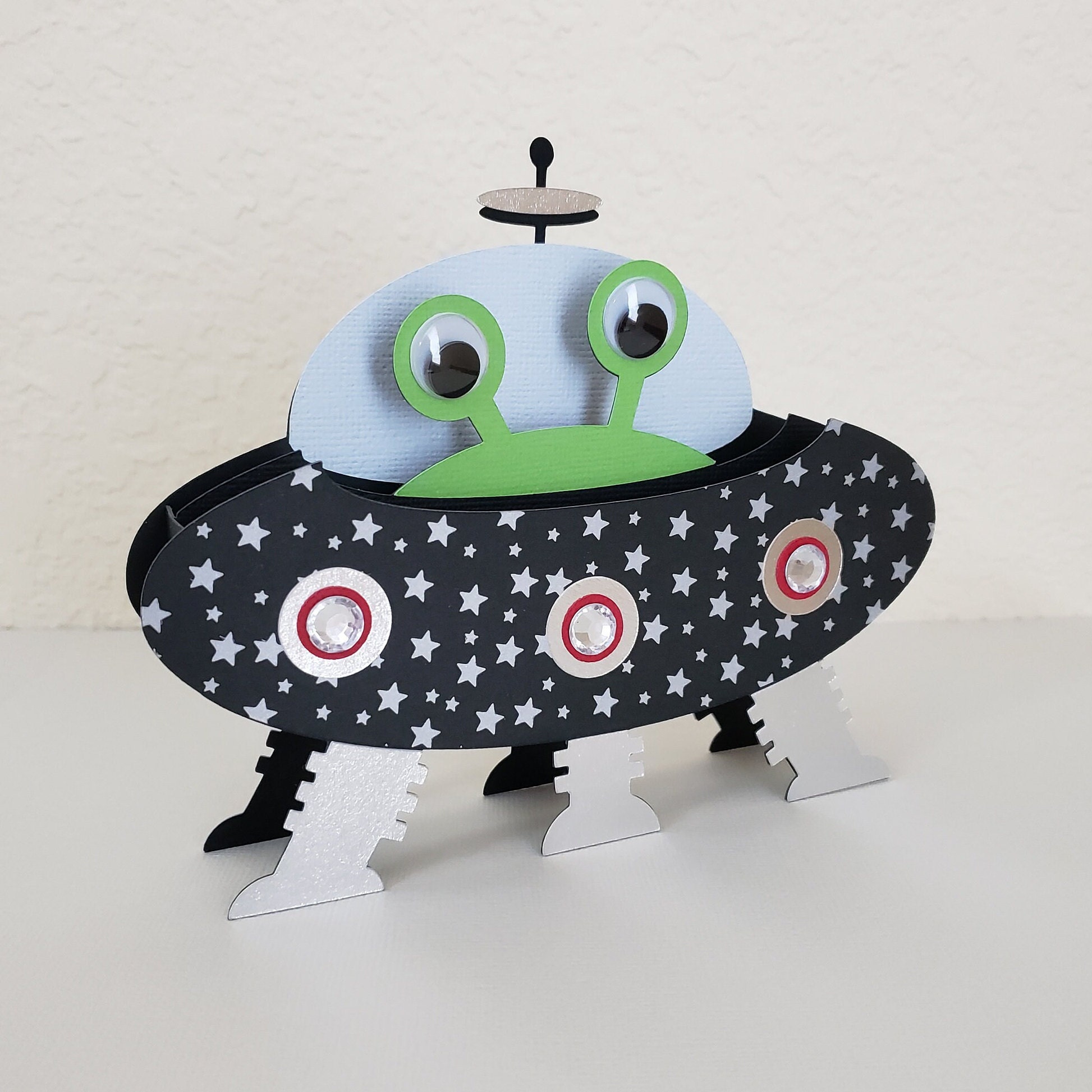 UFO Alien Box Card - Etsy