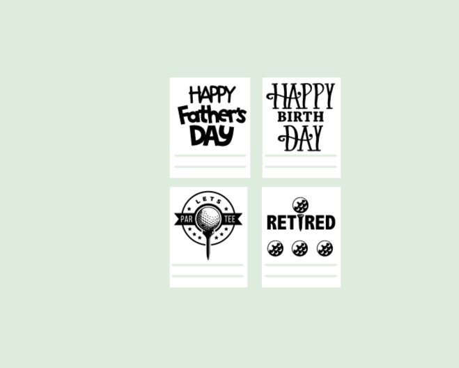 Golf Cart Box Card Father's Day Card Birthday Card - Etsy