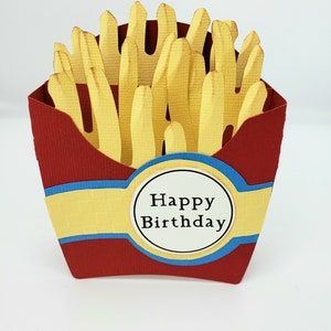 Side of Fries Box Card, French Fry Card, Birthday Card, Thank You Card ...