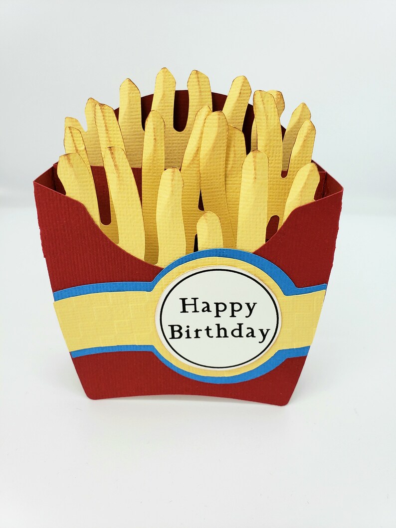 Side of Fries Box Card, French Fry Card, Birthday Card, Thank You Card ...