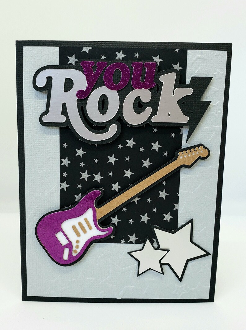 You Rock Guitar Card Birthday Card Thank You Card All - Etsy
