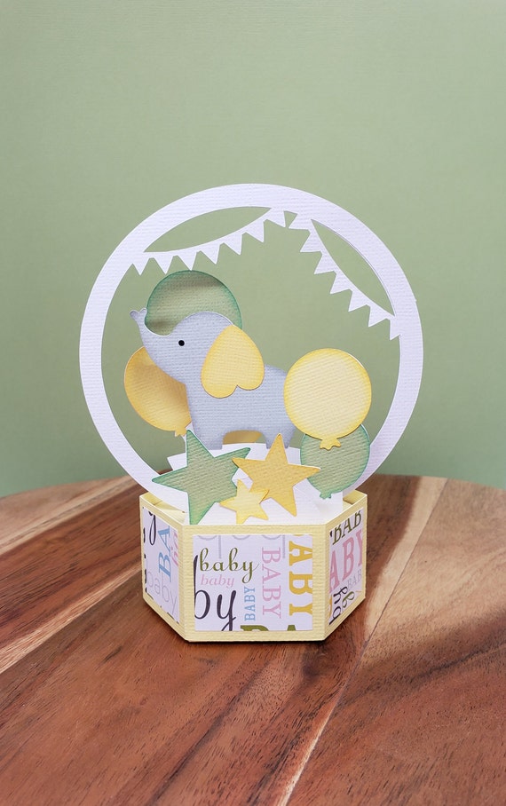 Baby Elephant Pop up Card Baby Shower Card | Etsy