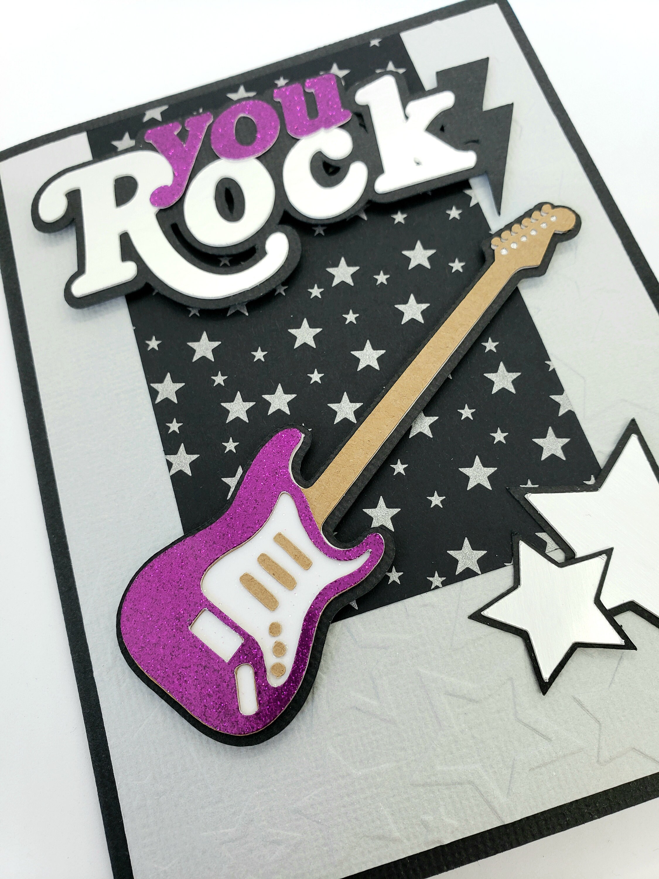 You Rock guitar card birthday card thank you card all | Etsy
