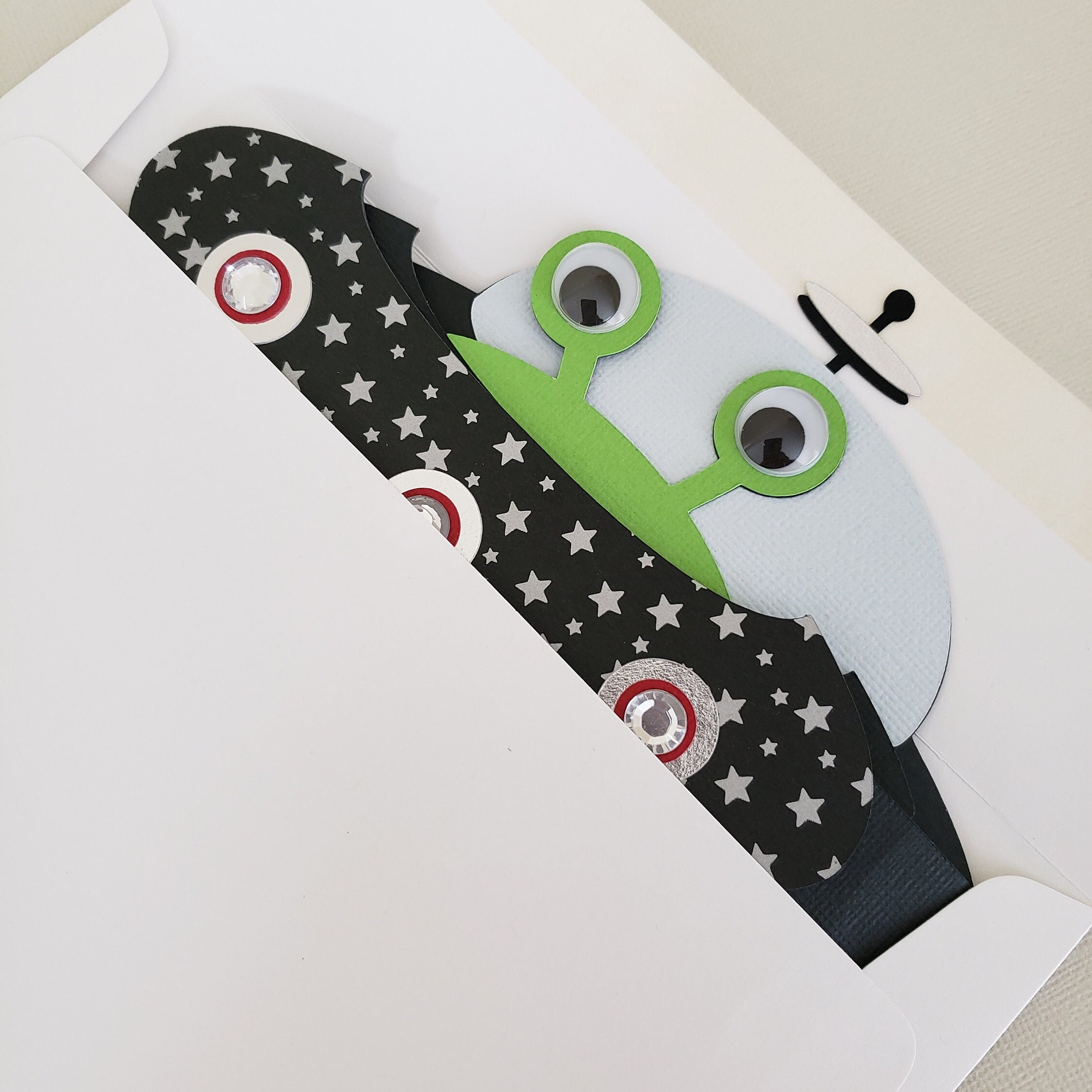 UFO Alien Box Card - Etsy