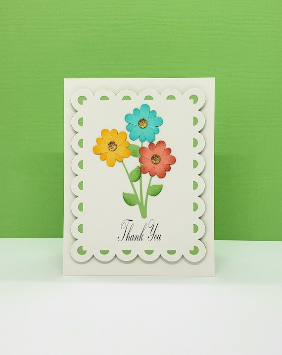 Flower Thank You Card Appreciation Card - Etsy