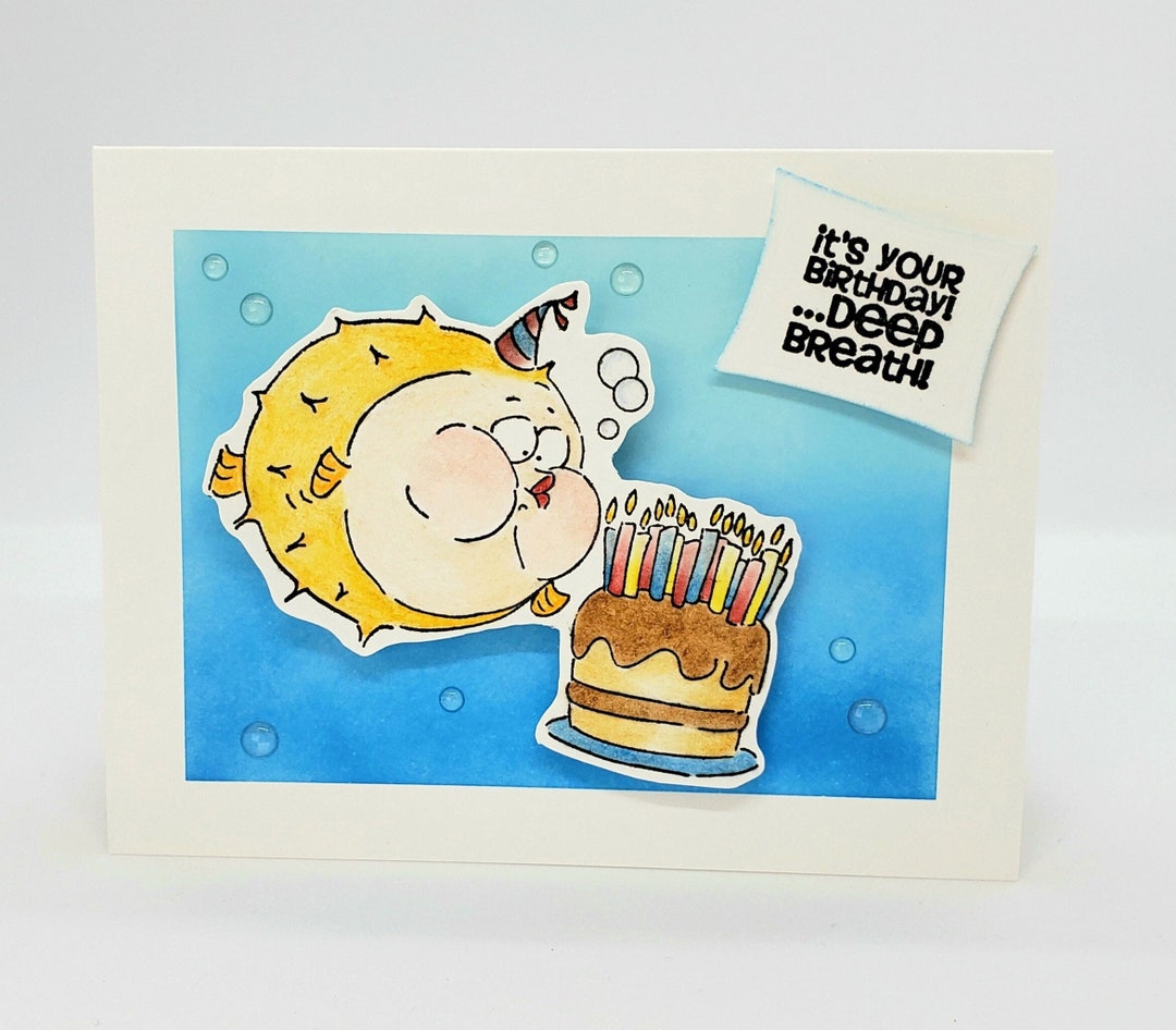 Blowfish Birthday Card, Interactive Puffer Fish Card - Etsy