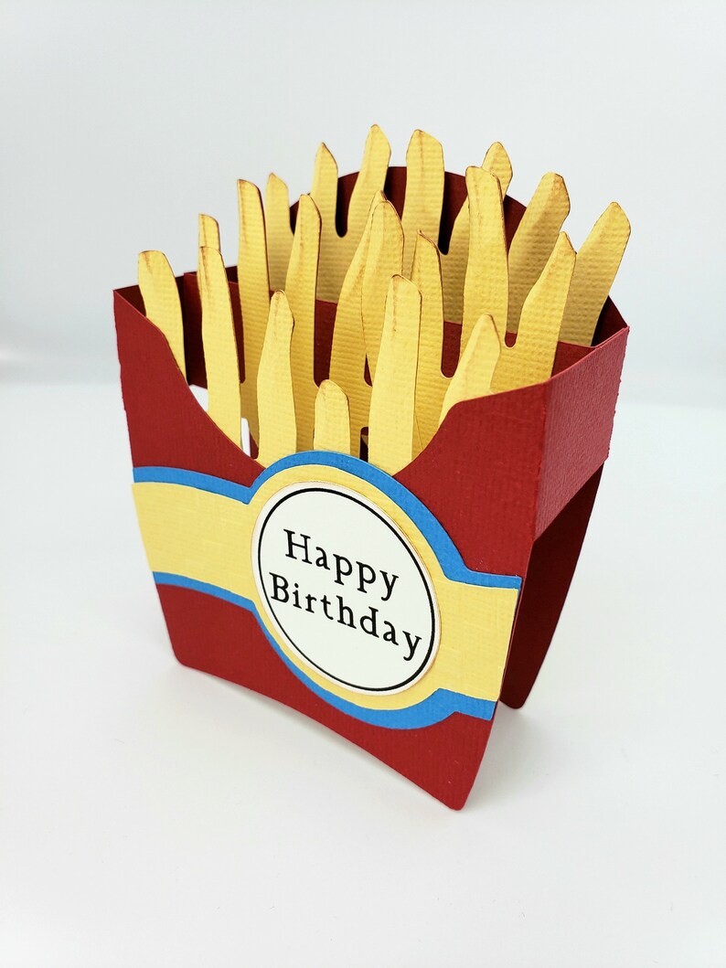 Side of Fries Box Card, French Fry Card, Birthday Card, Thank You Card ...