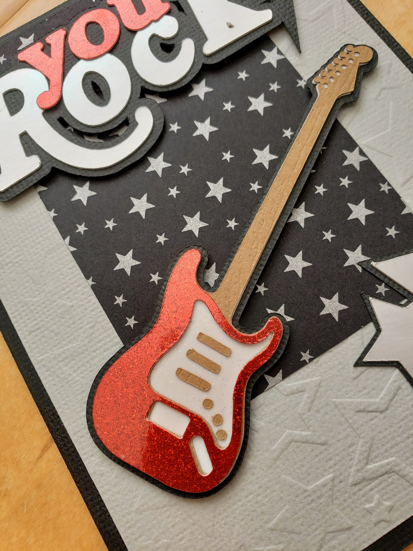 You Rock, Guitar Card, Birthday Card, Thank You Card, All Occasion Card ...